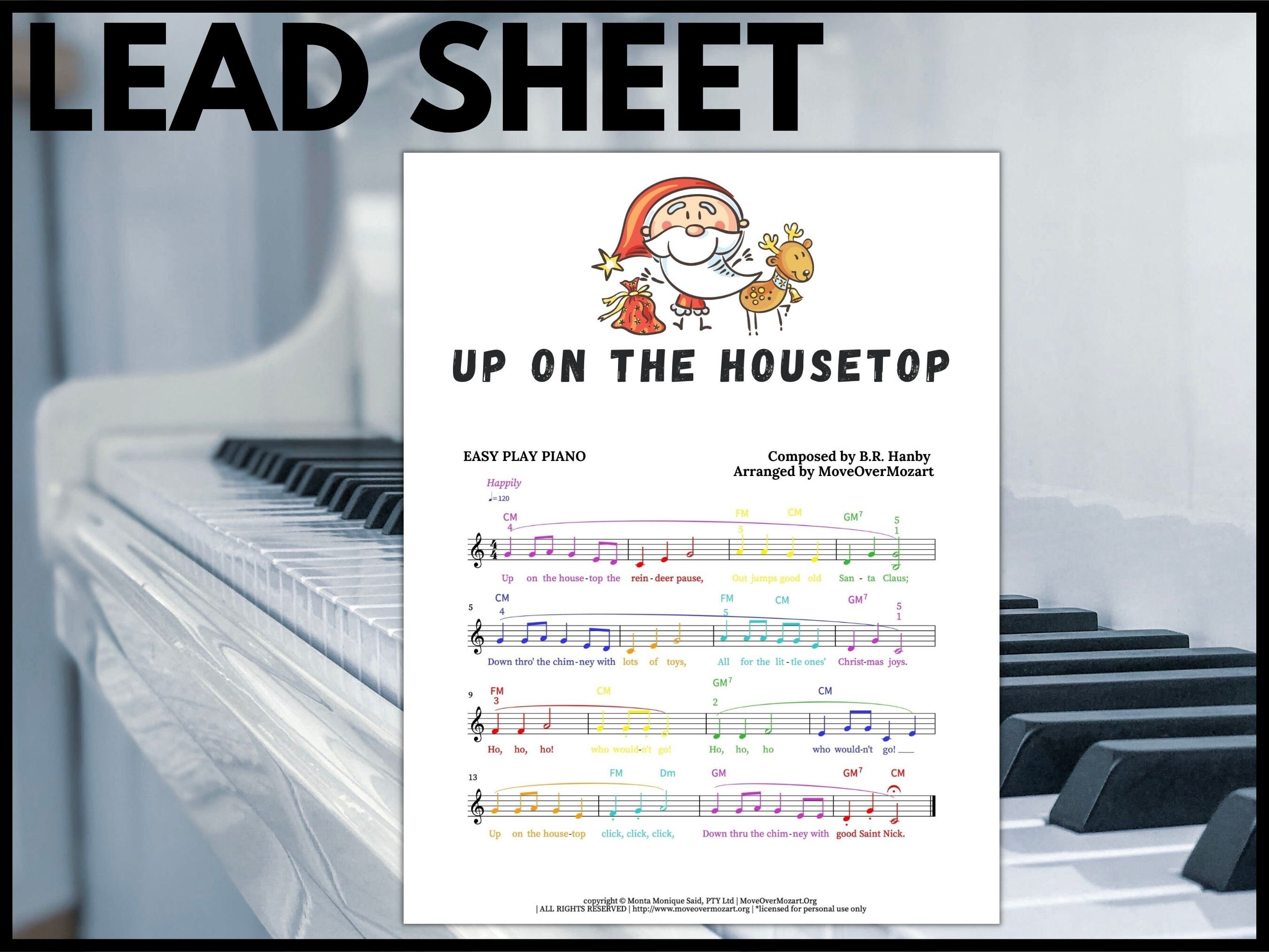 Up on the Housetop, Christmas Sheet Music, Holiday Music, Piano Sheet ...
