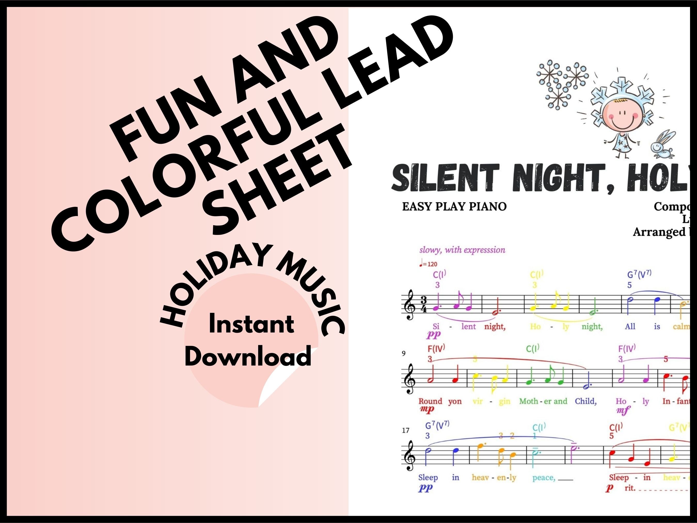 Silent Night, Christmas Sheet Music, Holiday Music, Piano Sheet Music ...