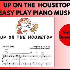Up on the Housetop, Christmas Sheet Music, Holiday Music, Piano Sheet ...