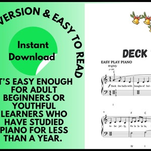 Deck the Halls, Christmas Sheet Music, Easy Piano Music for Beginners ...