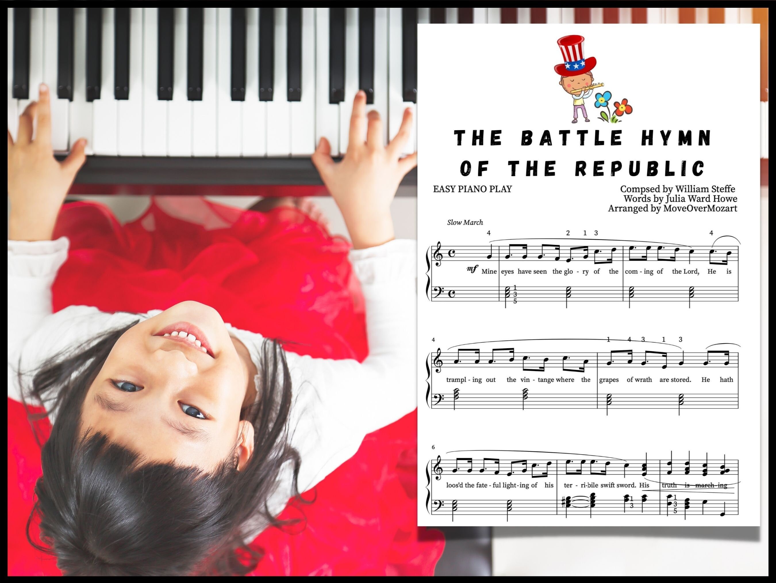 The Battle Hymn of the Republic Piano Sheet Music Instant DIGITAL MUSIC ...