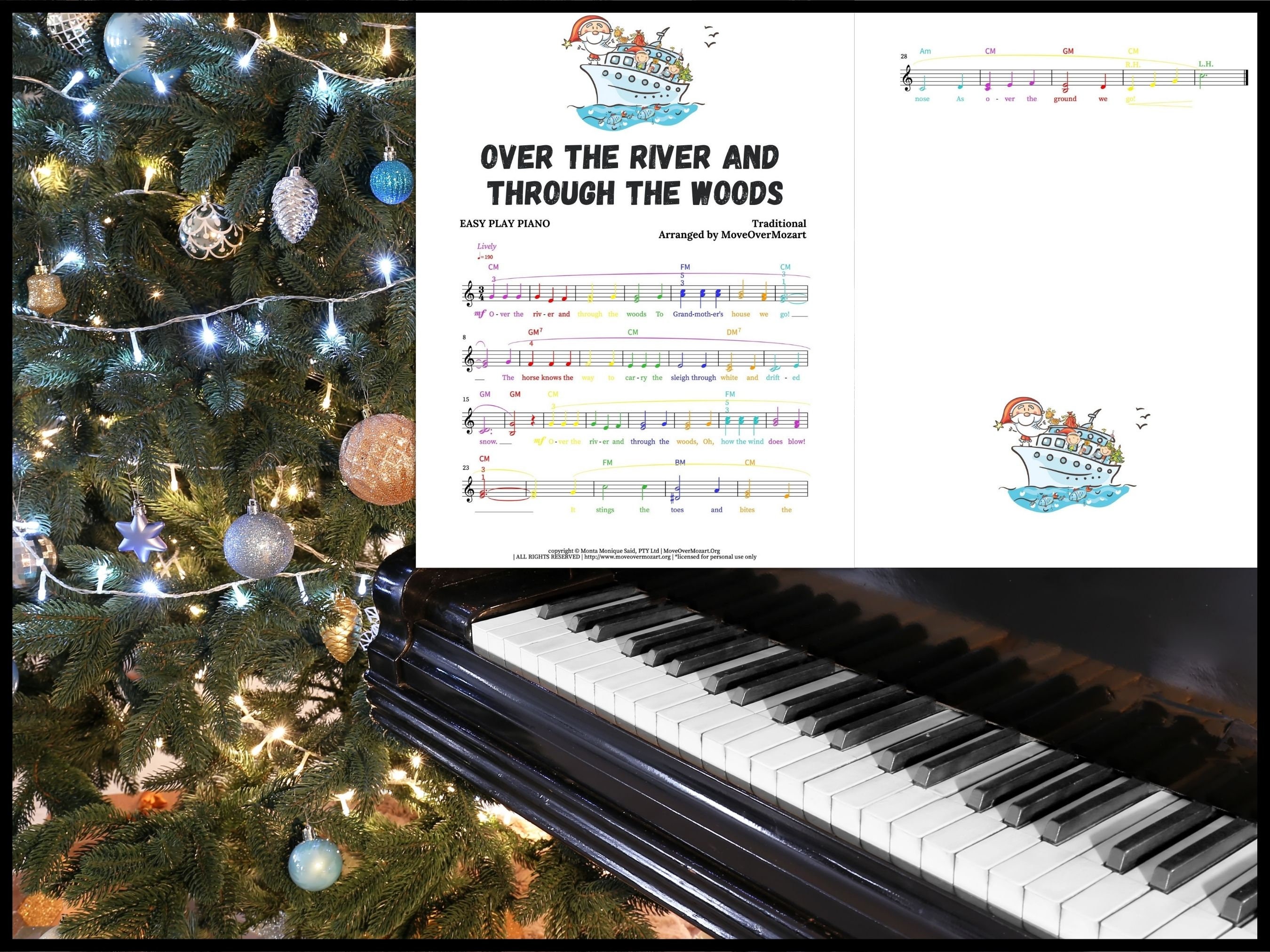 Over the River and Through the Woods, Christmas Sheet Music, Holiday ...