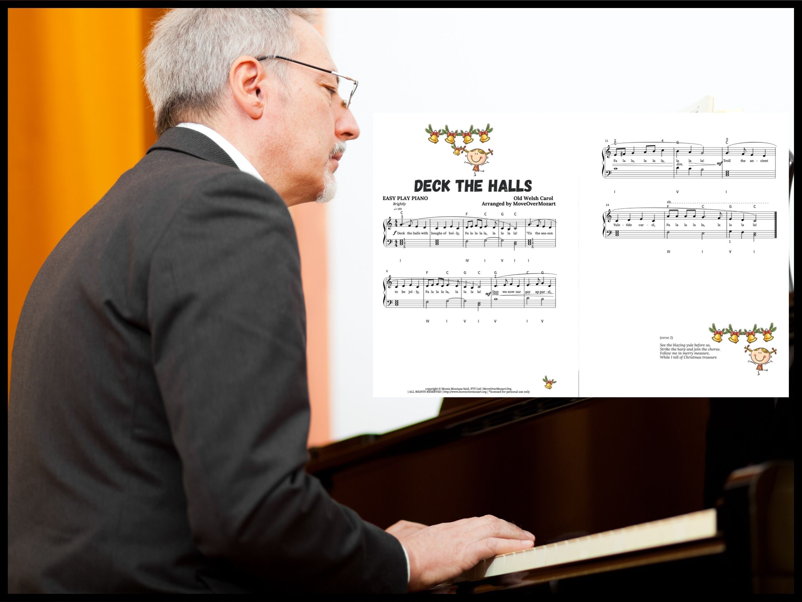 Deck the Halls, Christmas Sheet Music, Easy Piano Music for Beginners ...