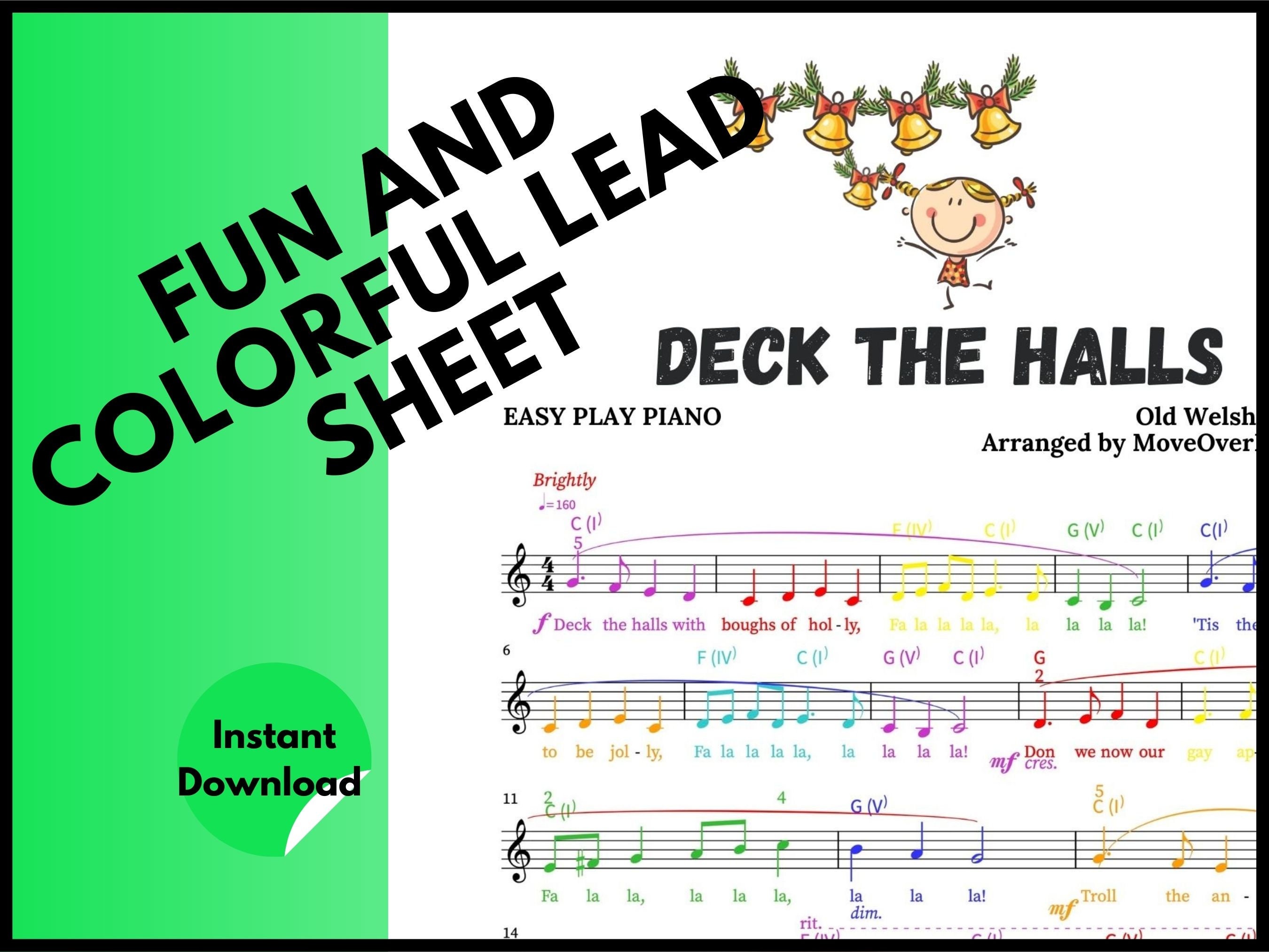 Deck the Halls, Christmas Sheet Music, Easy Piano Music for Beginners ...