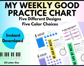 Weekly Music Practice Chart - Etsy