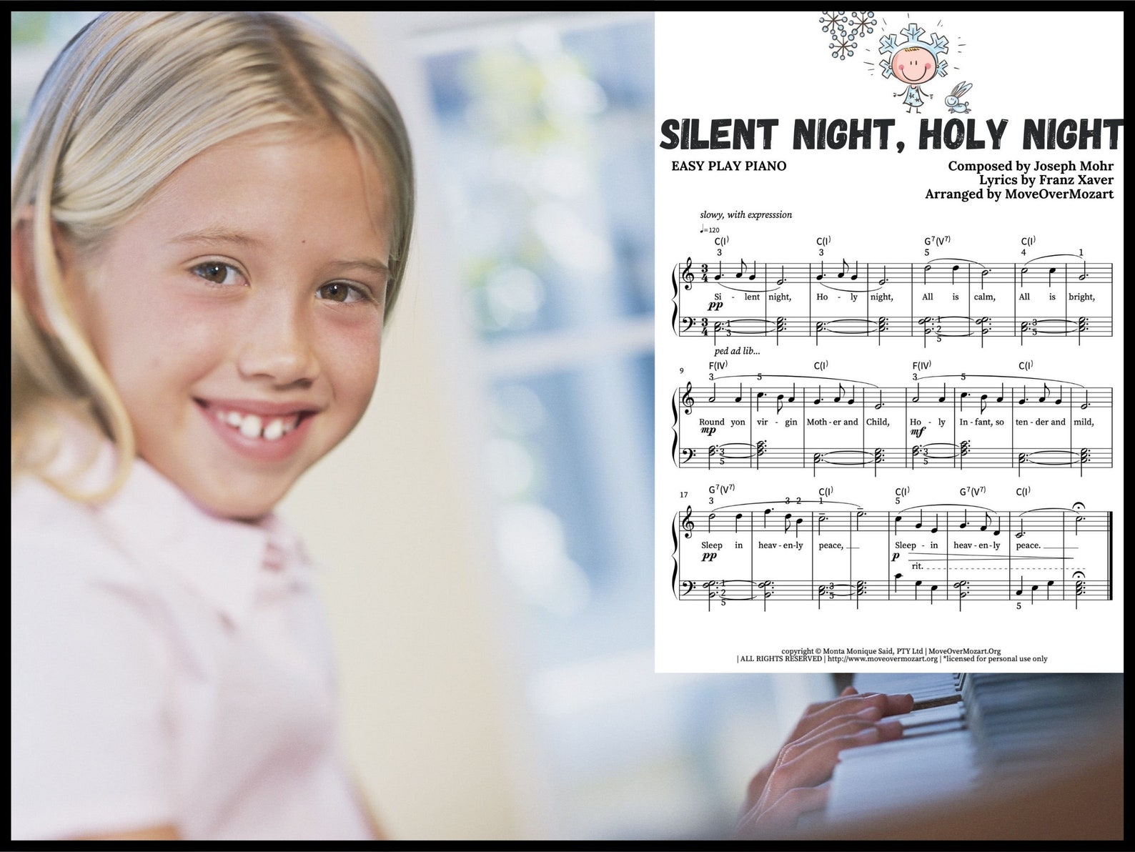 Silent Night, Christmas Sheet Music, Holiday Music, Piano Sheet Music ...