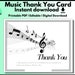 Small Music Thank You Card Thank You Music Teacher Customizable Card ...