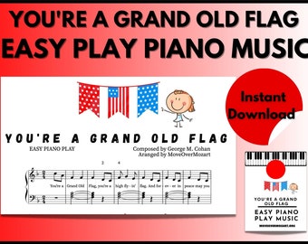 You're a Grand Old Flag Piano Solo - Etsy