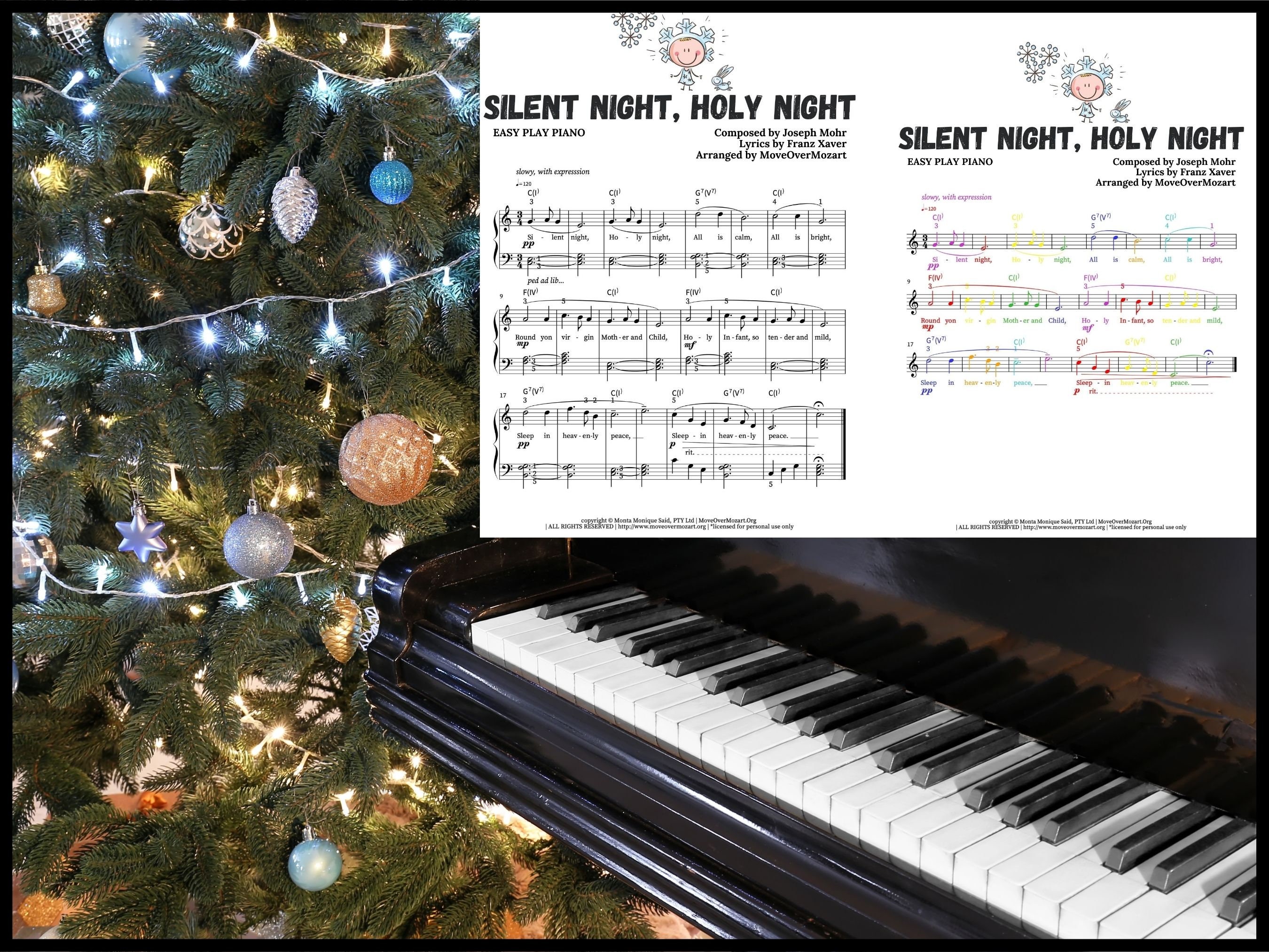 Silent Night, Christmas Sheet Music, Holiday Music, Piano Sheet Music ...