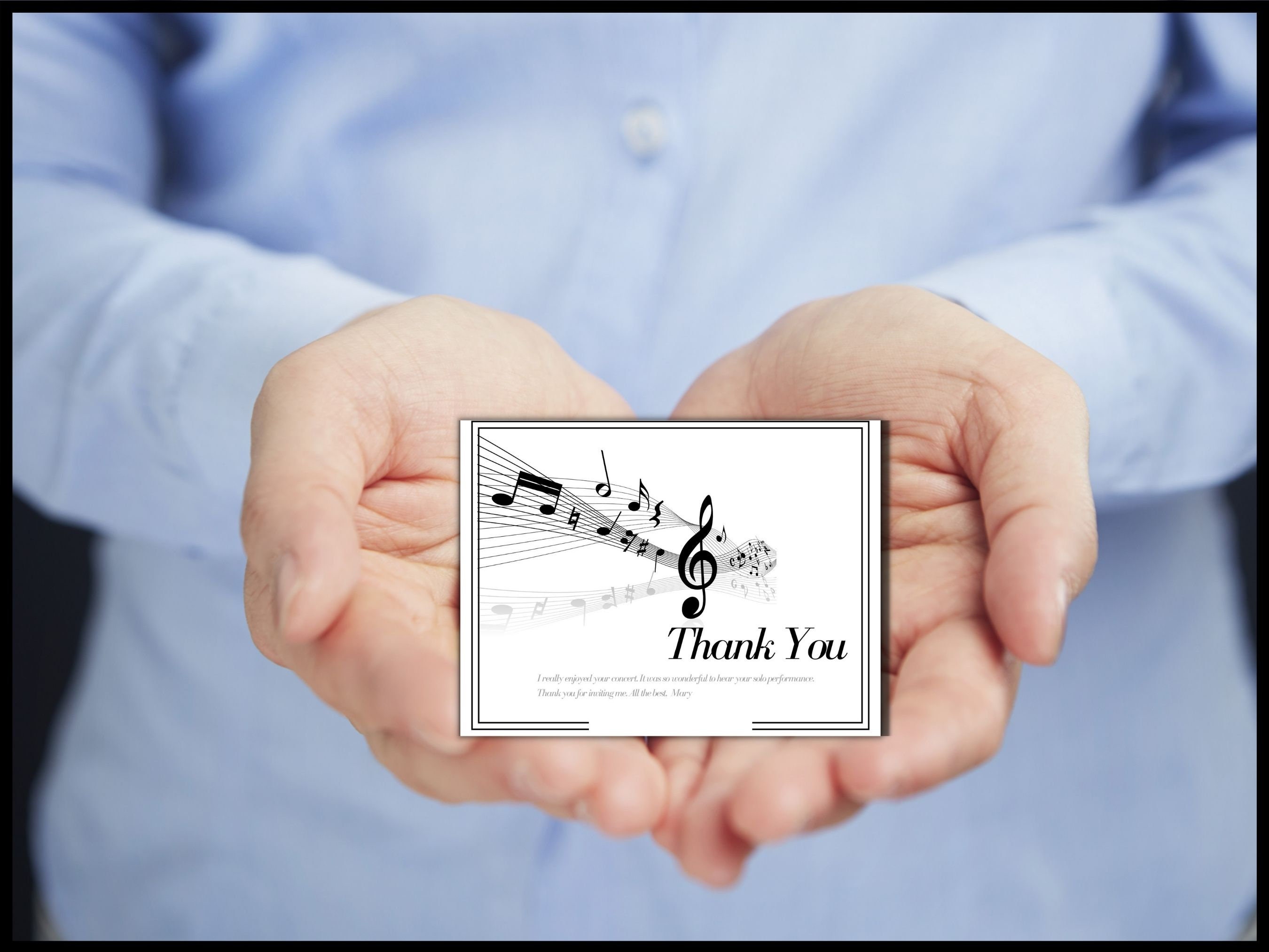 Small Music Thank You Card Thank You Music Teacher Customizable Card ...