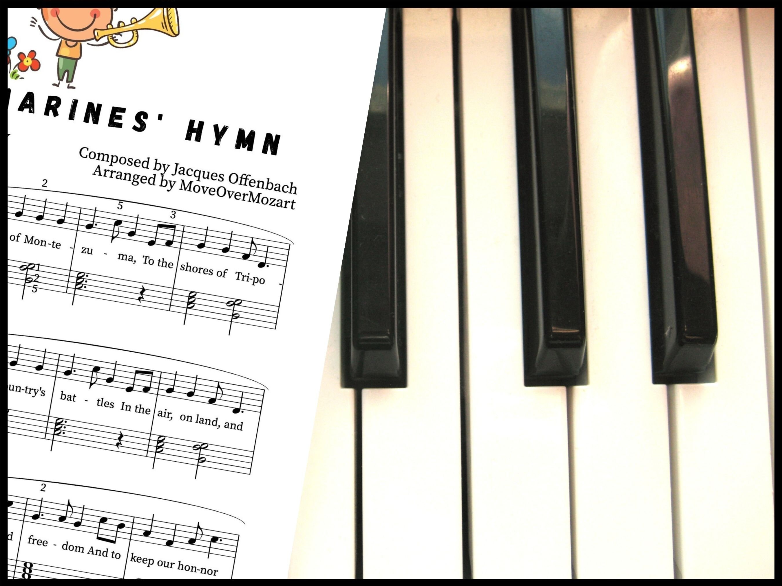 The Marines' Hymn Piano Sheet Music Instant DIGITAL MUSIC DOWNLOAD ...