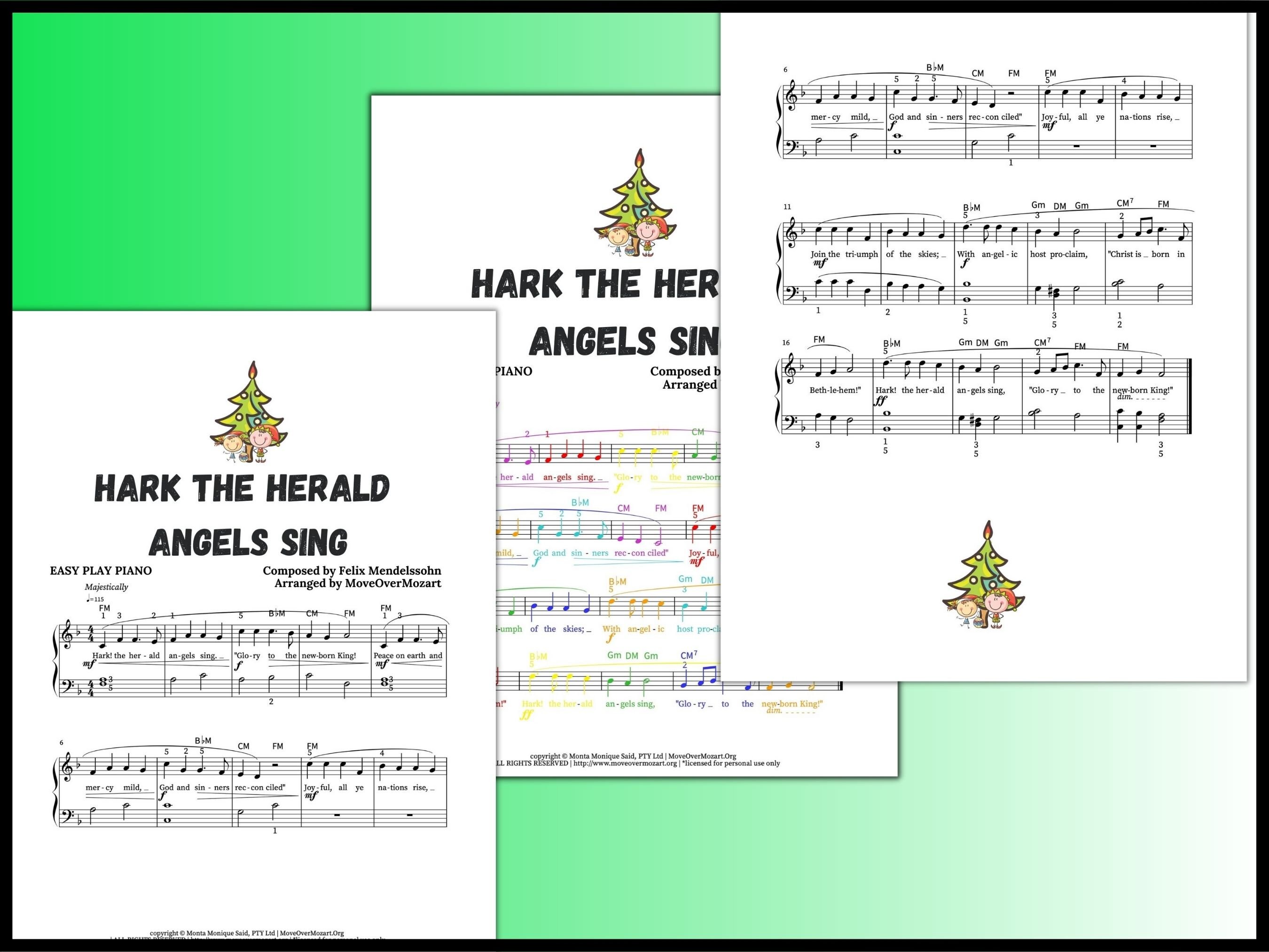 Hark the Herald Angels Sing, Christmas Sheet Music, Holiday Music ...