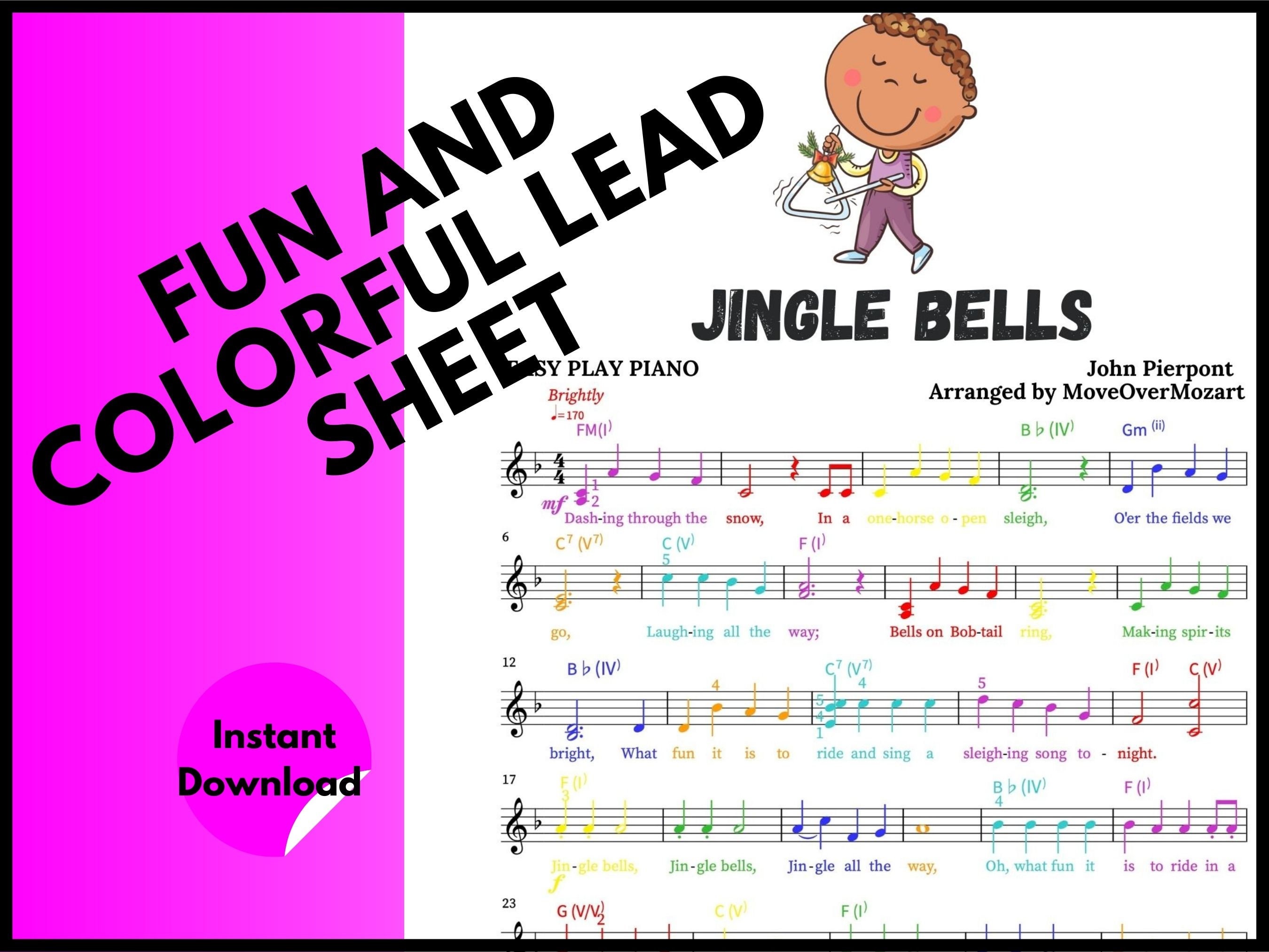 Jingle Bells, Christmas Sheet Music, Easy Piano Music for Beginners ...