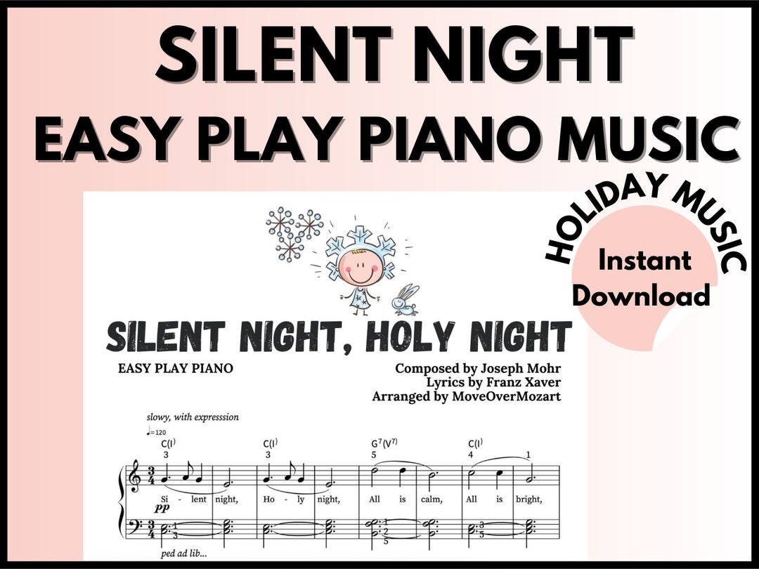 Silent Night, Christmas Sheet Music, Holiday Music, Piano Sheet Music ...