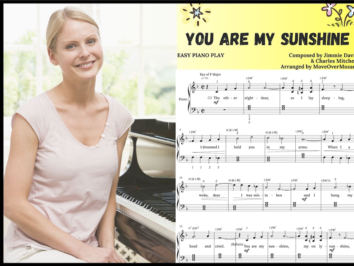 You Are My Sunshine | Piano Sheet Music | Instant DIGITAL MUSIC ...