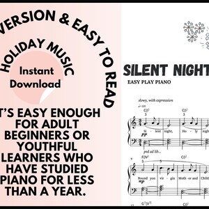 Silent Night, Christmas Sheet Music, Holiday Music, Piano Sheet Music ...