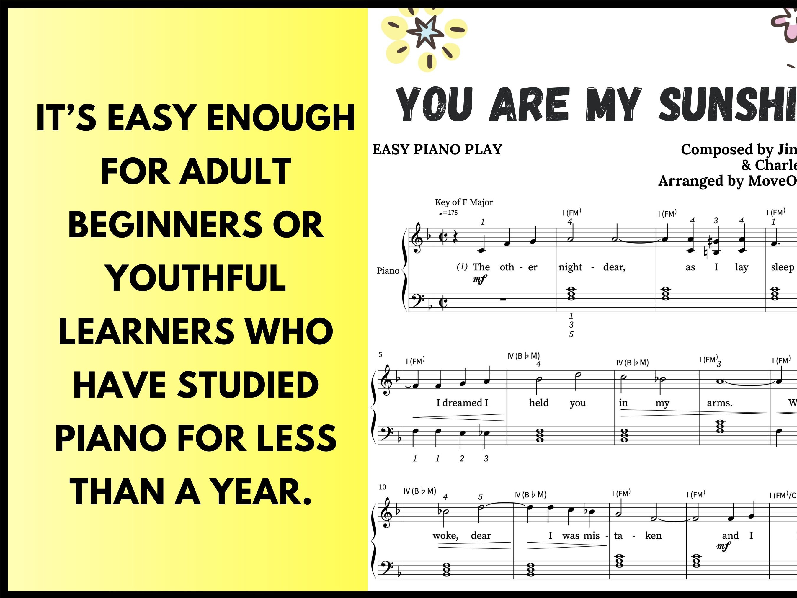 You Are My Sunshine Sheet Music For Kids