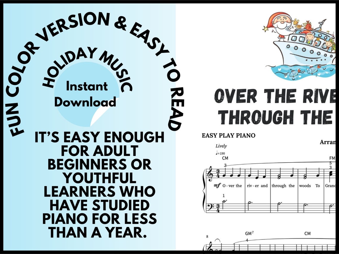 Over the River and Through the Woods, Christmas Sheet Music, Holiday ...