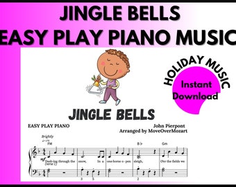 Jingle Bells - Piano Christmas Sheet Music for Beginners - Etsy