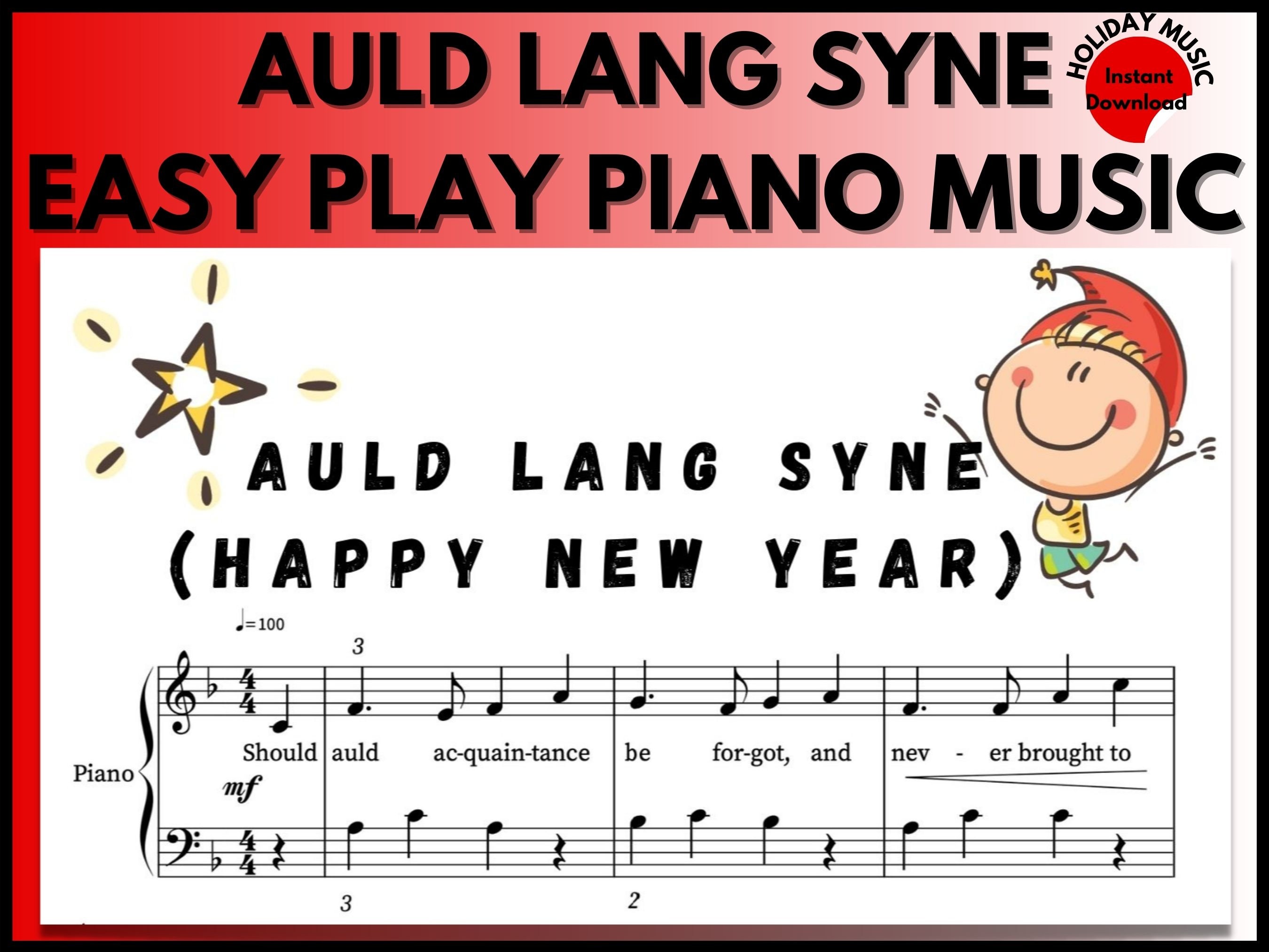 New Years Song| Auld Lang Syne| Piano Sheet Music| Instant DIGITAL ...