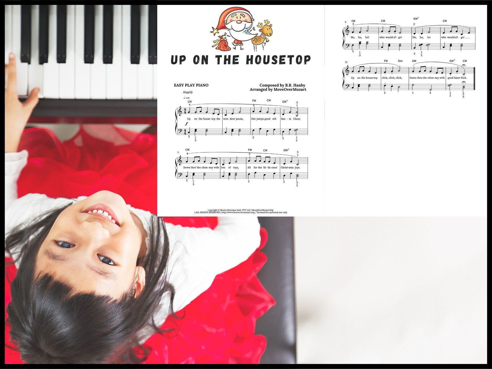 Up on the Housetop, Christmas Sheet Music, Holiday Music, Piano Sheet ...