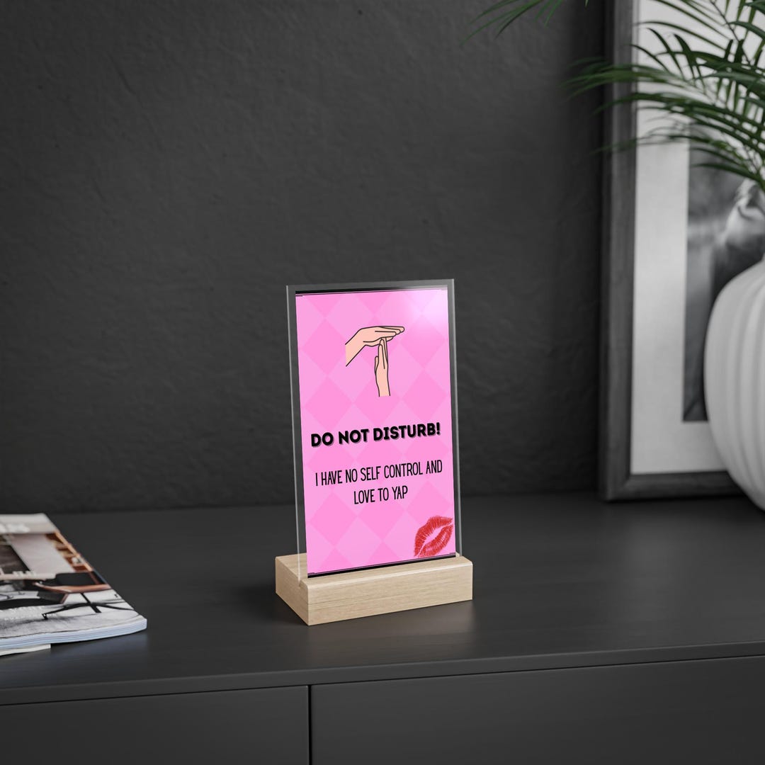 Funny Acrylic Do Not Disturb Desk Sign, Pink Office Decor - Etsy