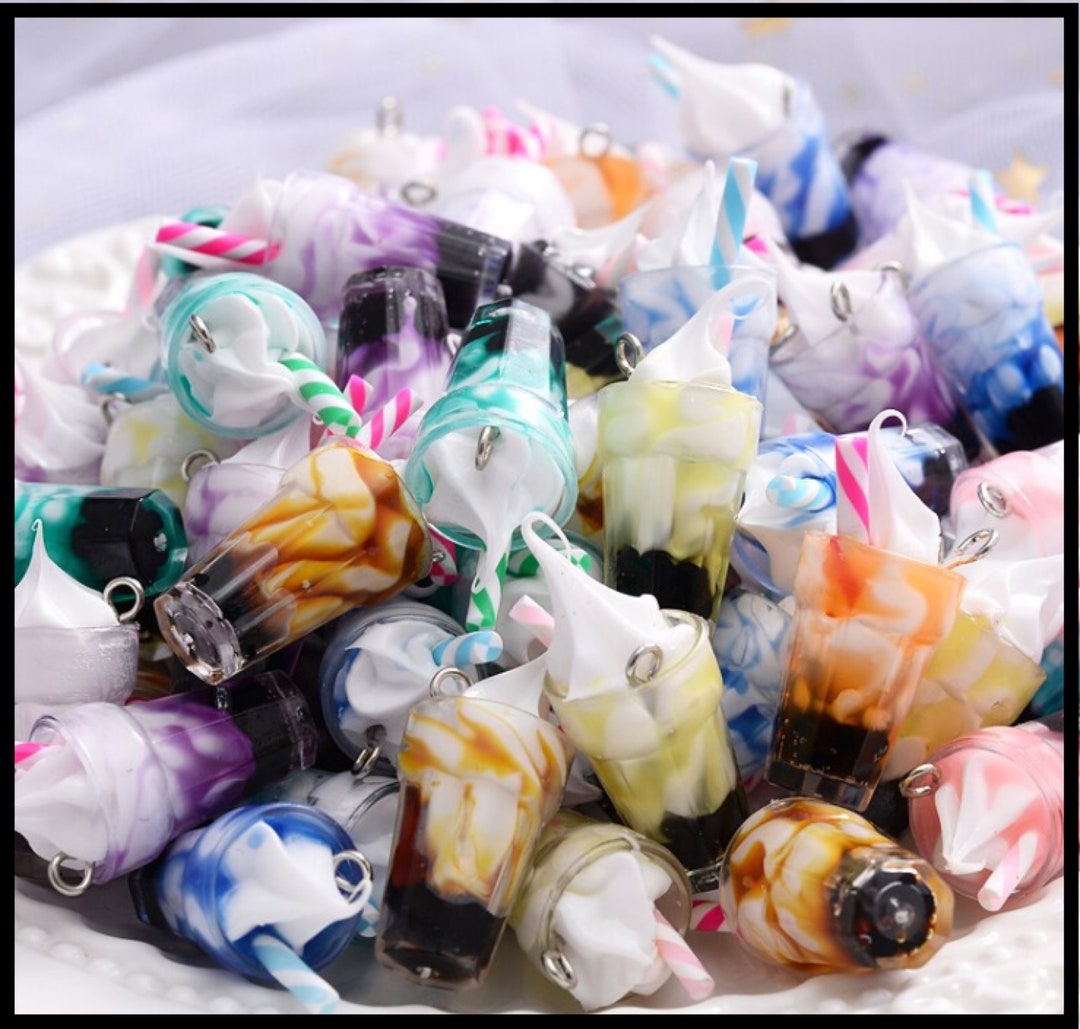 Mini Milkshake Cups/mini Bottles/party Favours/mini Tea Pendant - Etsy ...