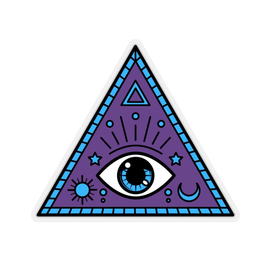 Pyramid Eye Sticker - Blue - Etsy