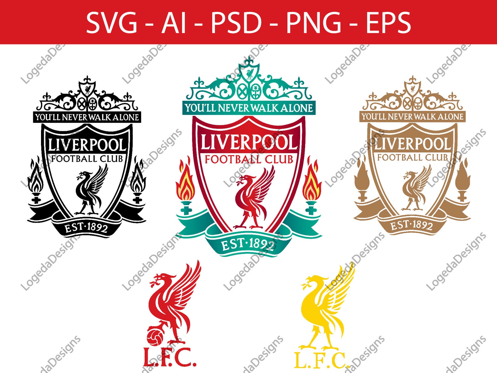 Liverpool FC Logo Pack ai svg psd png eps LFC | Etsy
