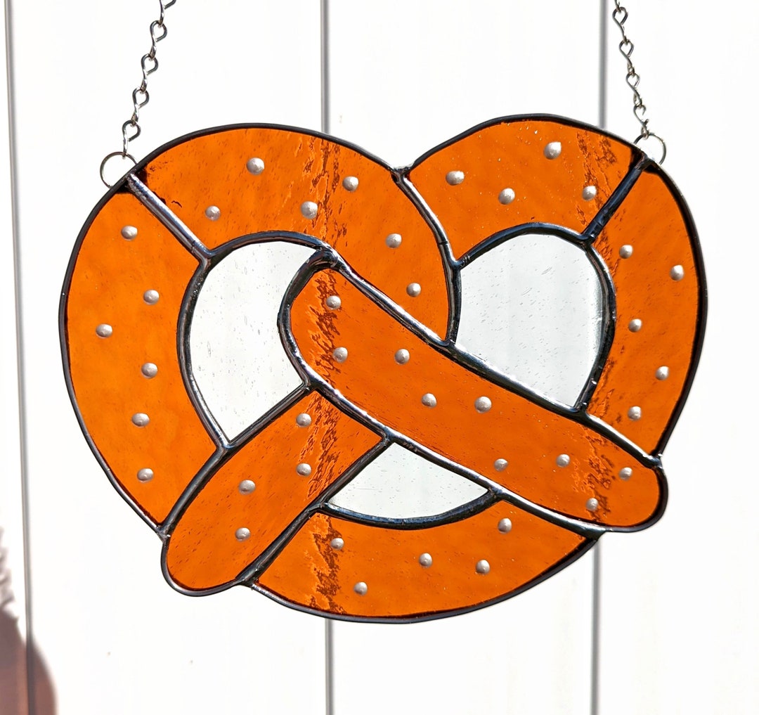 Pretzel Handmade Stained Glass Suncatcher NYC Soft Pretzel Street Food ...