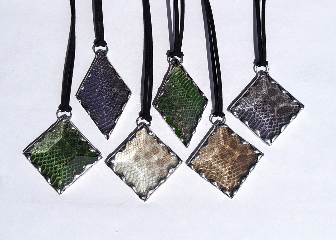 Snakeskin Glass gem Real Pressed Dried Snake Shed Multiple Colors and ...