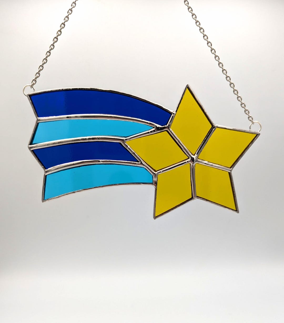 Stained Glass Shooting Star Suncatcher Handmade & Ready to Ship - Etsy