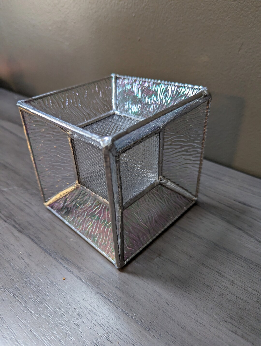 Glass Tesseract 3D Decorative Object Iridescent Textured - Etsy