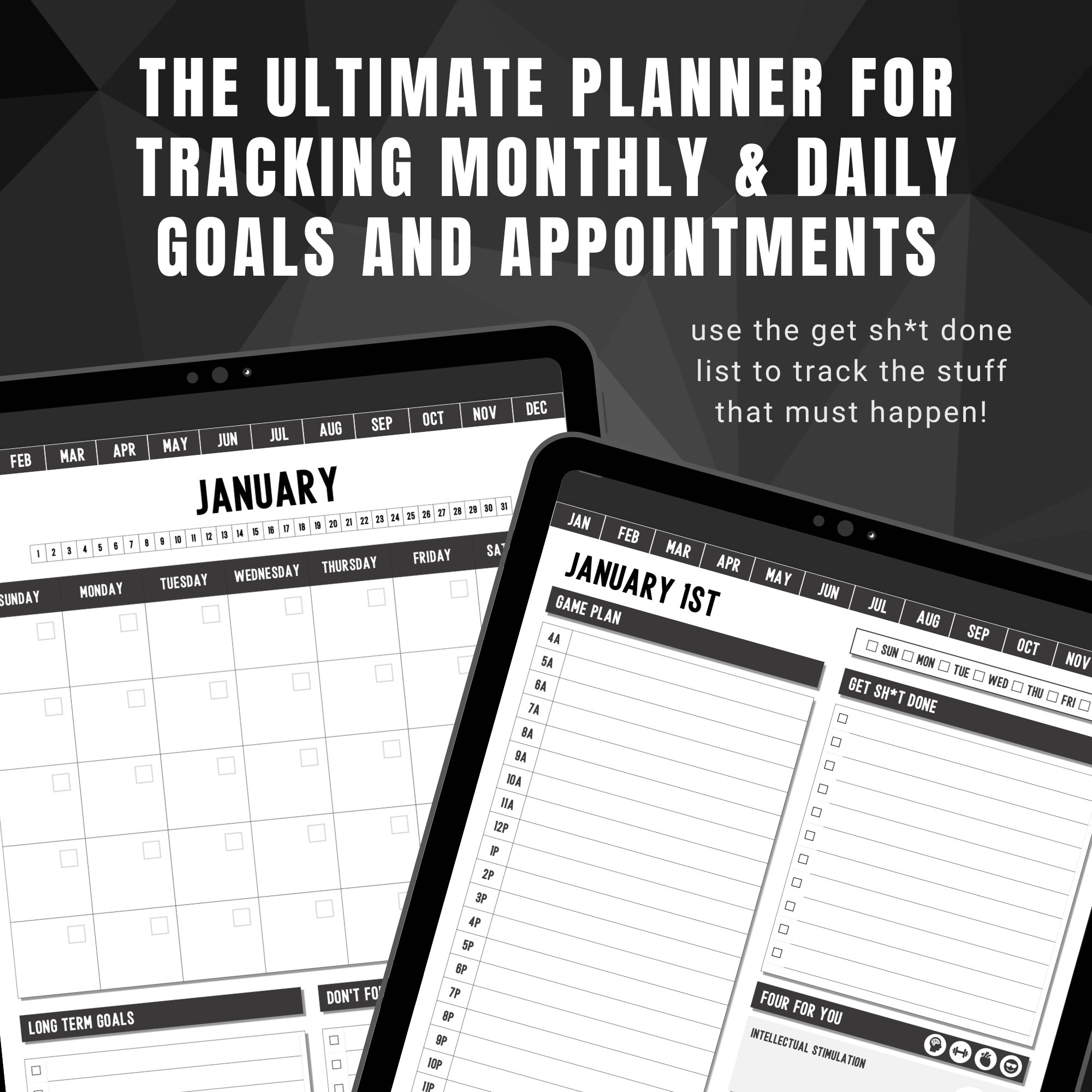 Undated Digital Planner for Men, Men's Undated Goodnotes Planner ...