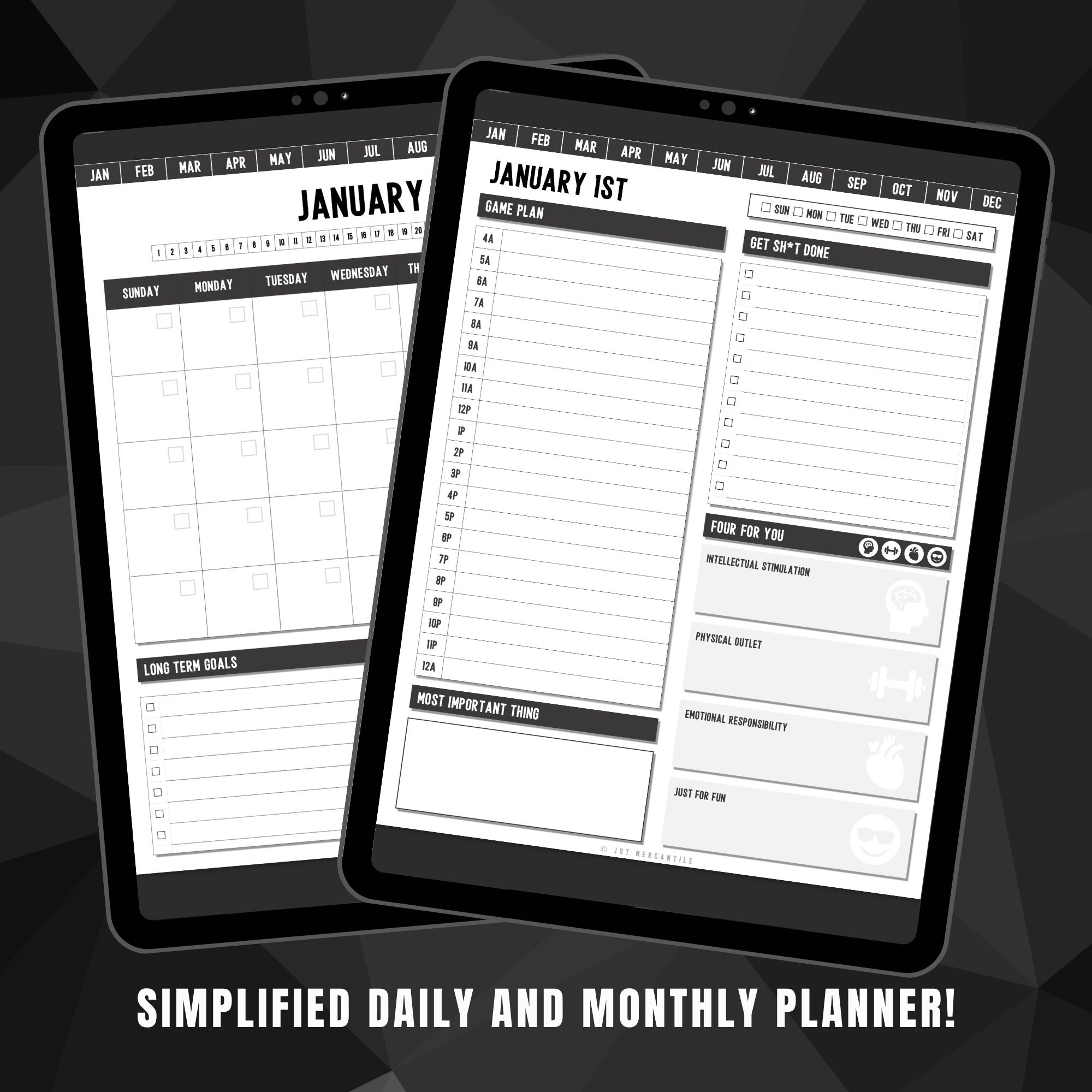 Undated Digital Planner for Men, Men's Undated Goodnotes Planner ...