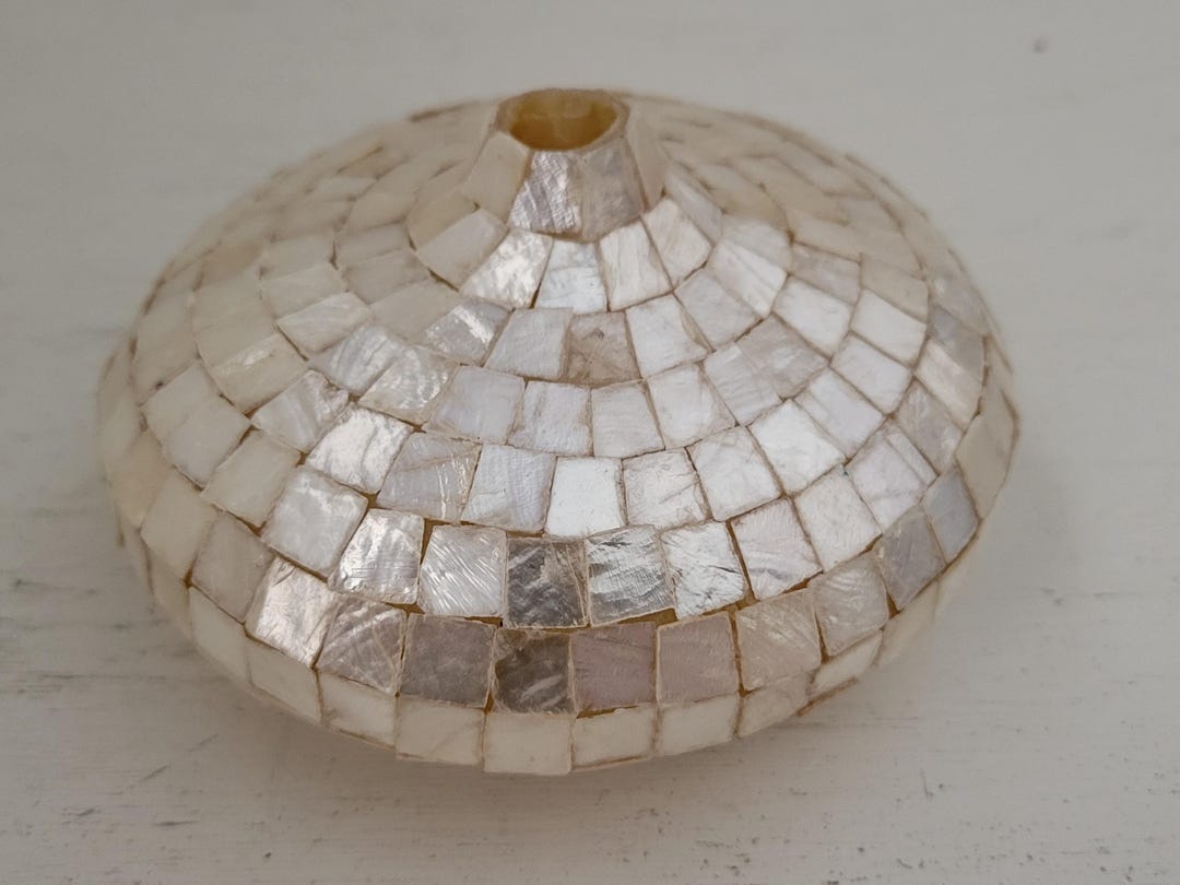 Vintage Mother of Pearl Capiz Shell Petite Vase Vessel - Etsy