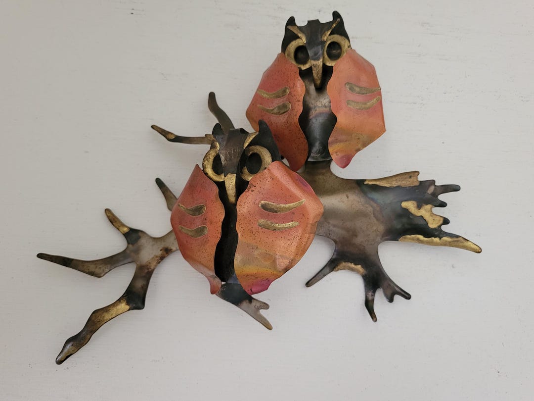 Vintage Metal MCM Owl Tree Branch Wall Hanging Art - Etsy
