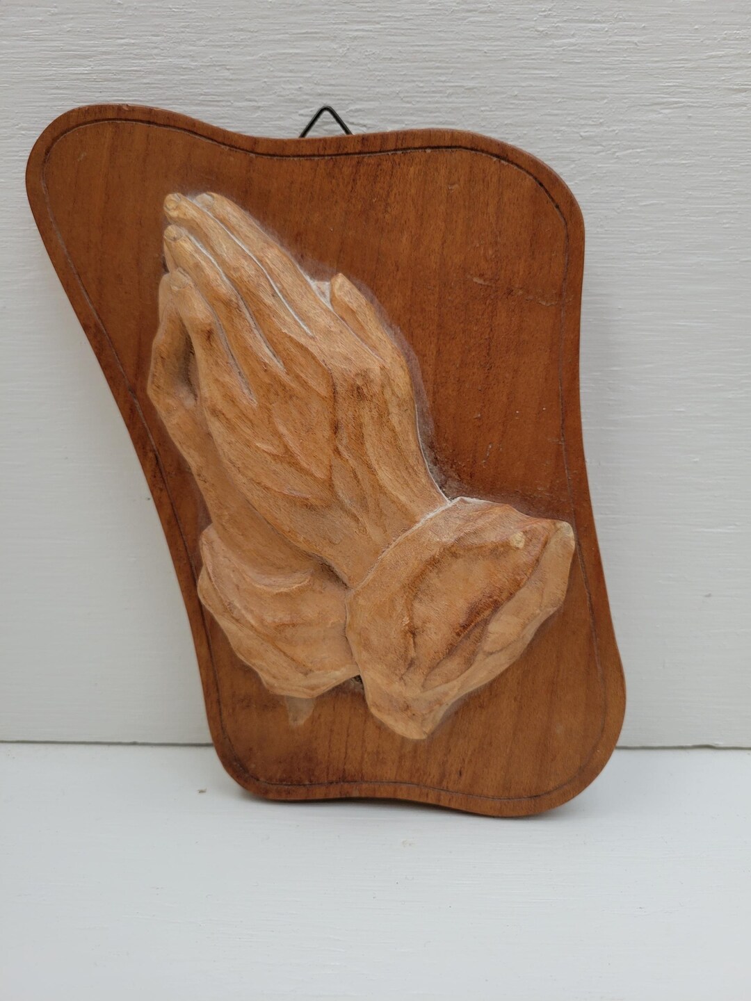 Vintage Wood Carved Praying Hands Wall Plaque - Etsy