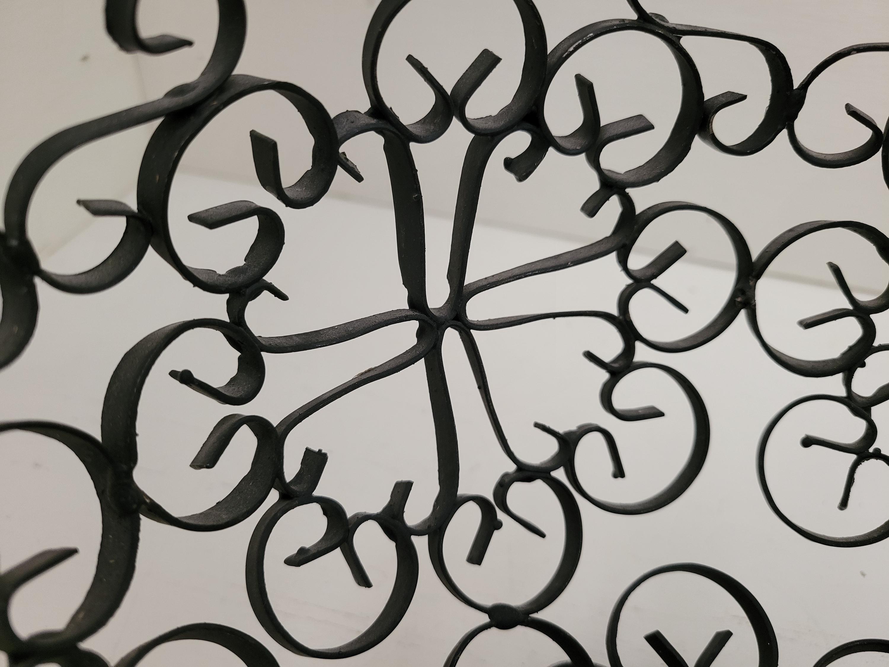 Vintage Wrought Iron Scroll Work Pedestal Bowl MCM - Etsy