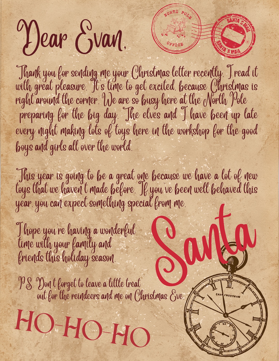 Vintage Personalized Letter From Santa - Etsy