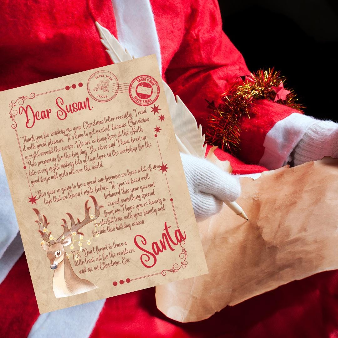 Vintage Letter From Santa Editable Letter From Santa Christmas Letter ...