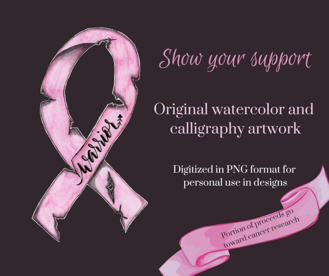 Breast Cancer Ribbon Watercolor PNG, Breast Cancer Warrior Ribbon ...