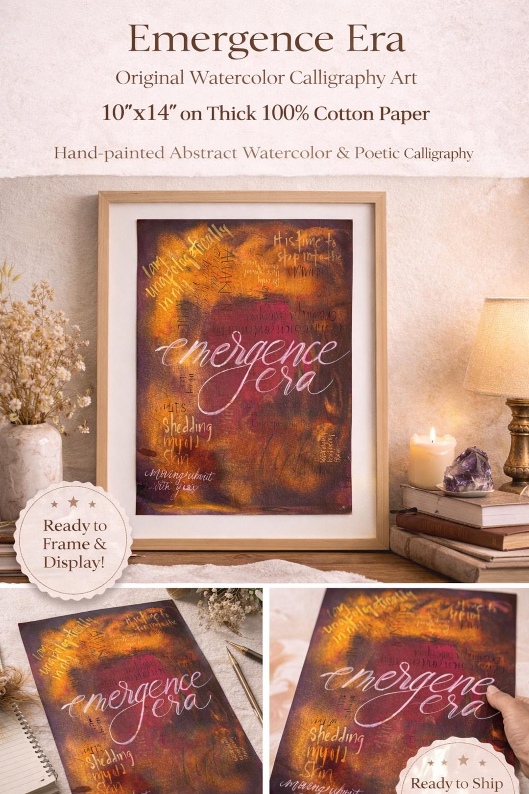 Emergence Era Poem | Calligraphy & Watercolor Painting | 10in X 14in - Etsy