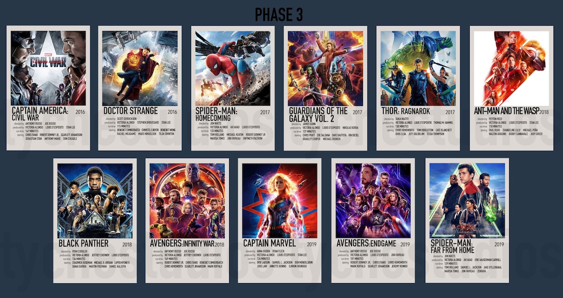 Marvel MCU Mini Poster Prints Movies and TV Shows 6x4inch - Etsy