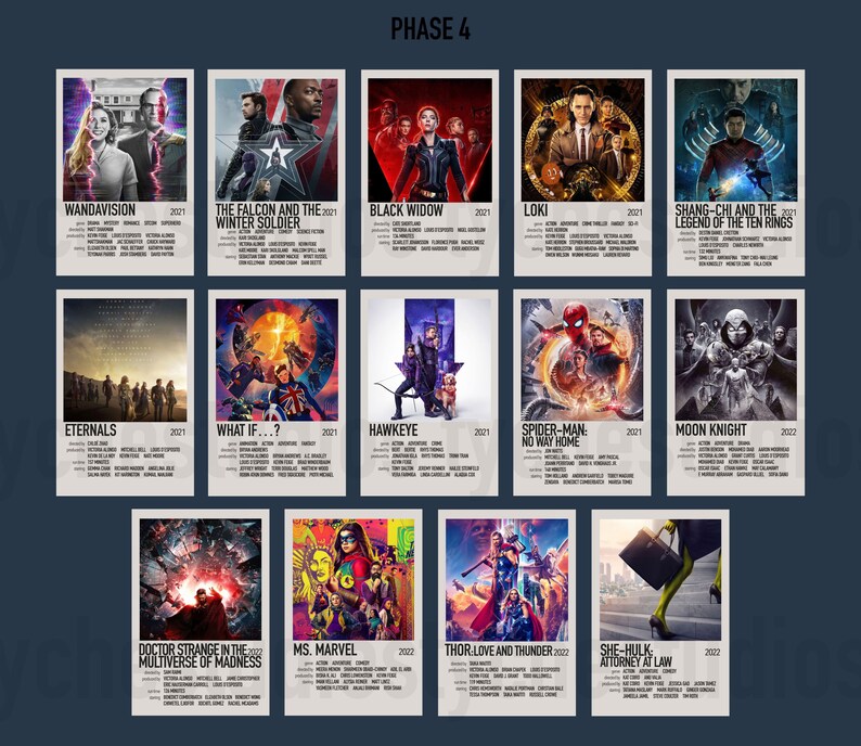 Marvel MCU Mini Poster Prints Movies and TV Shows 6x4inch - Etsy