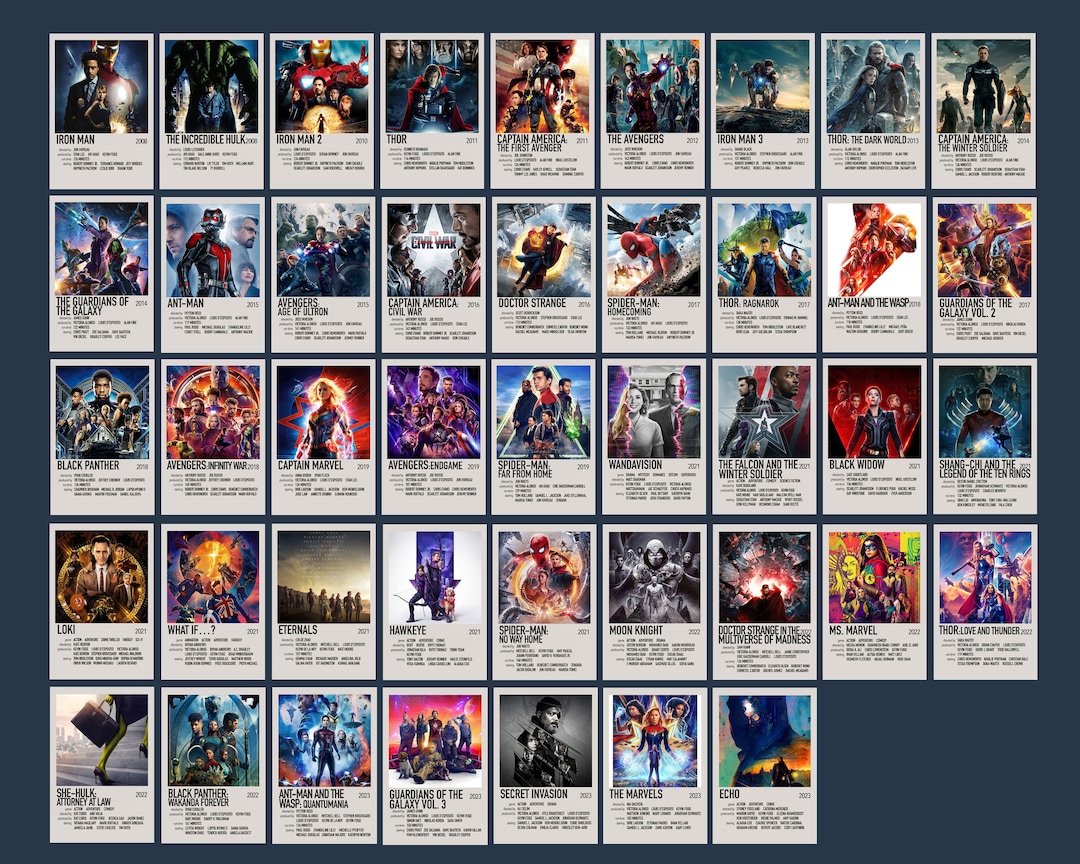 Marvel MCU Mini Poster Prints, Movies and TV Shows 6x4inch, physical ...