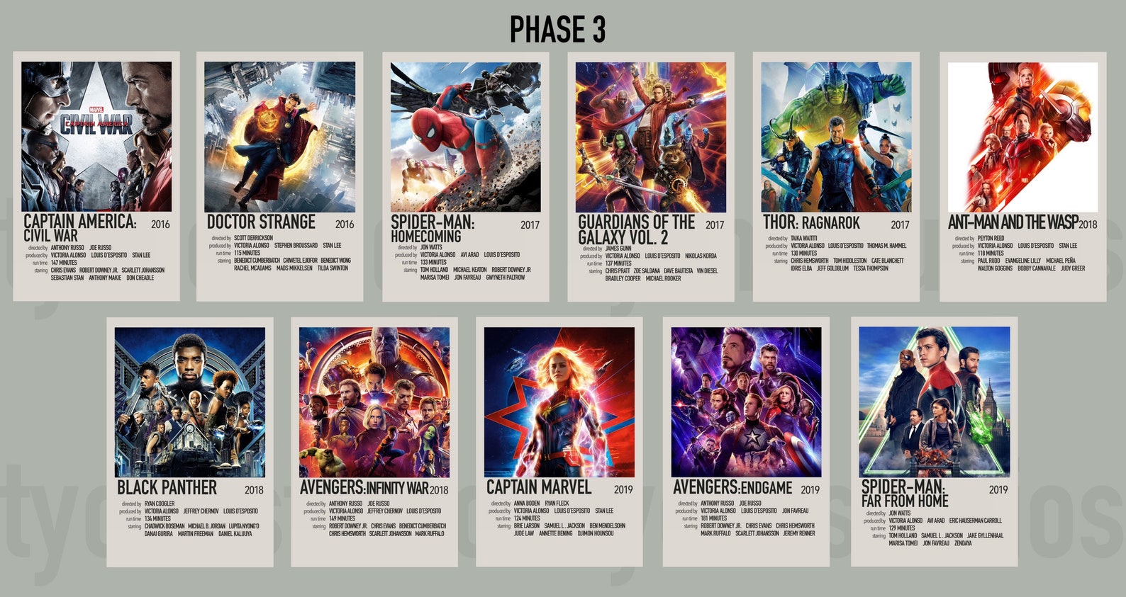 Marvel MCU Mini Poster Prints Movies and TV Shows 6x4inch | Etsy