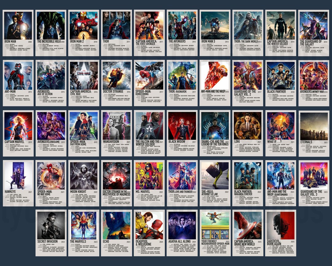 Marvel MCU Mini Poster Prints, Movies and TV Shows (6x4inch), *physical ...