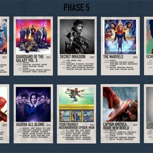 Marvel MCU Mini Poster Prints, Movies and TV Shows (6x4inch), *physical ...