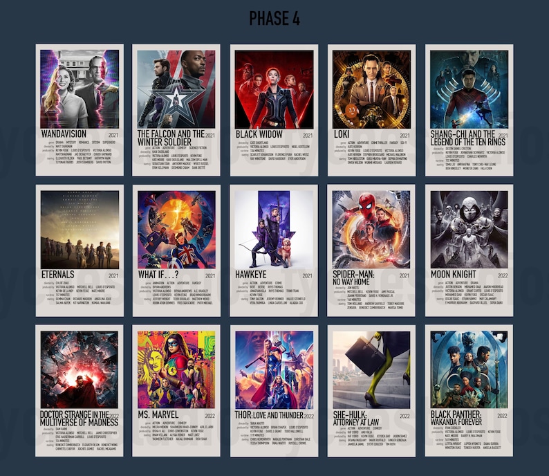 Marvel MCU Mini Poster Prints Movies and TV Shows 6x4inch - Etsy
